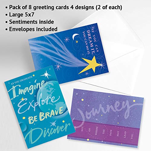 Current Inspire Congrats Graduation Cards, Set of 6 (3 Designs), 5 x 7 Inches, Assorted Congratulations Greeting Card Set, Envelopes Included