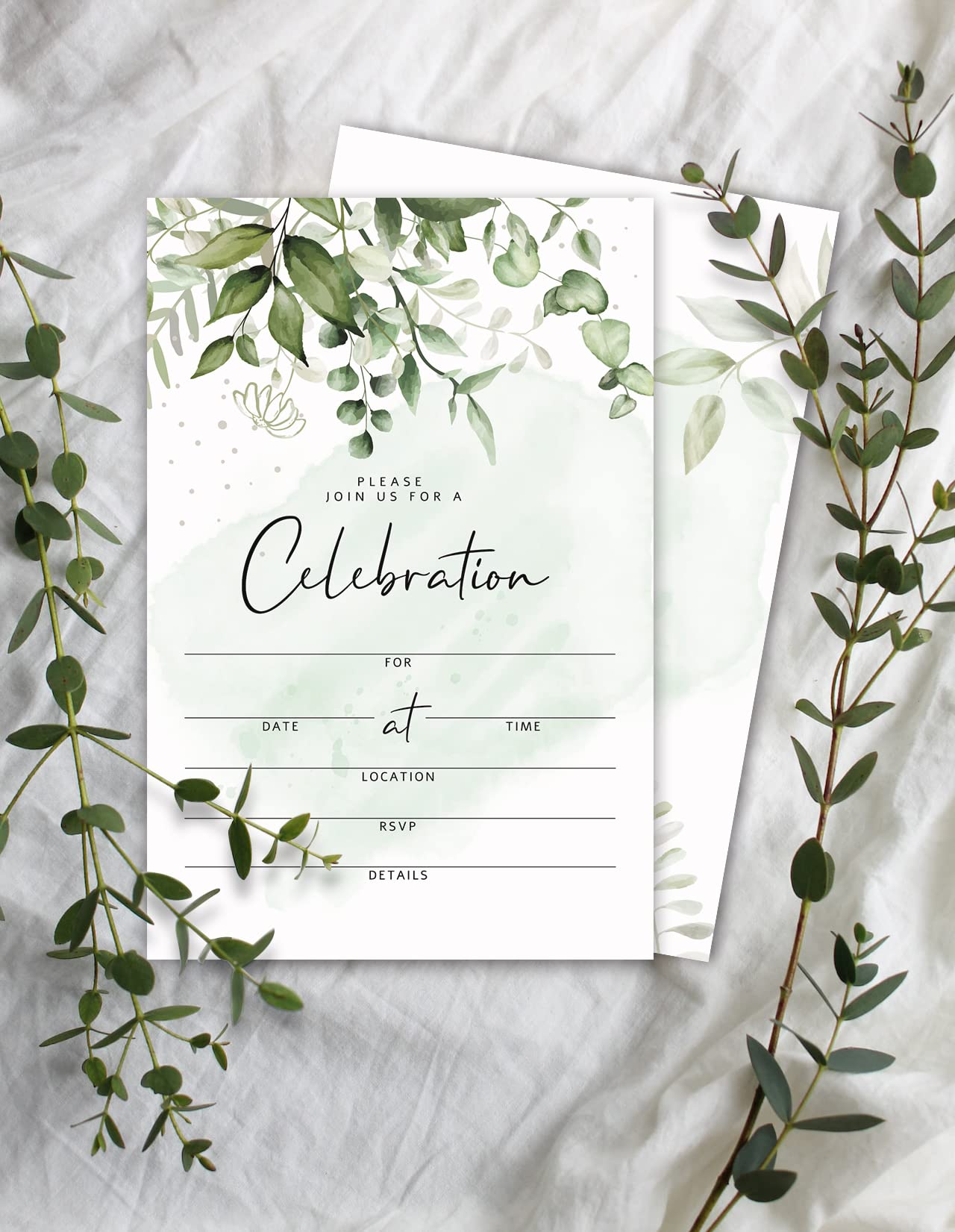 25 Wedding Reception Invitation, Bridal Shower Fill-in Invites Cards, Engagement Invitations with Envelopes, Beautiful and Minimalist Wedding Planning Supplies (JY083)
