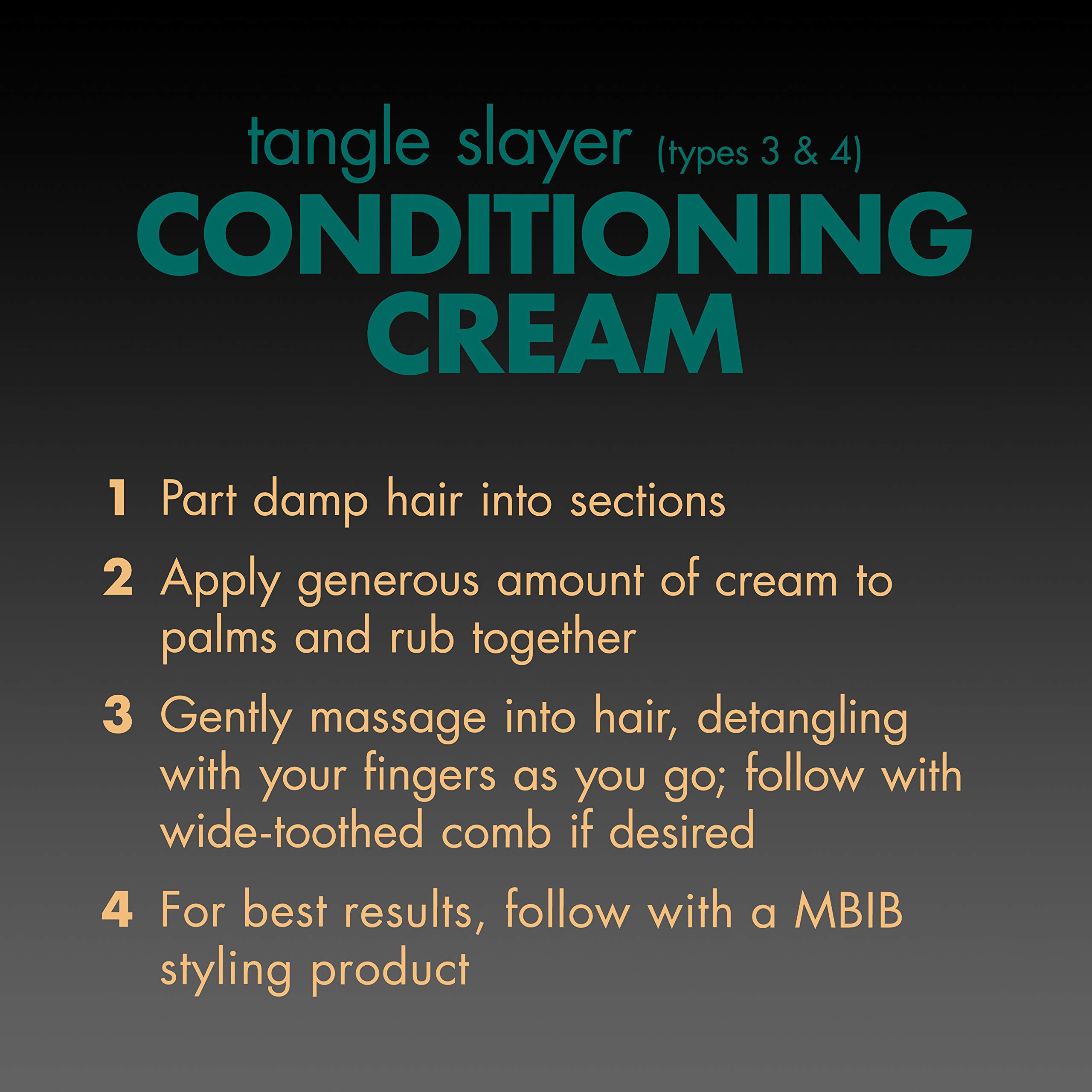 My Black is Beautiful Leave In Conditioner, Type 3 Tangle Slayer, Sulfate Free Conditioning Cream, for Curly Hair with Coconut Oil, Honey and Turmeric, 6.3 fl oz