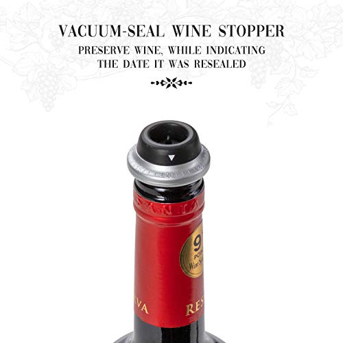Ivation Wine Gift Set, Includes Electric Wine Bottle Opener, Wine Aerator, Vacuum Wine Preserver, 2 Bottle Stoppers, Foil Cutter & Charging Base