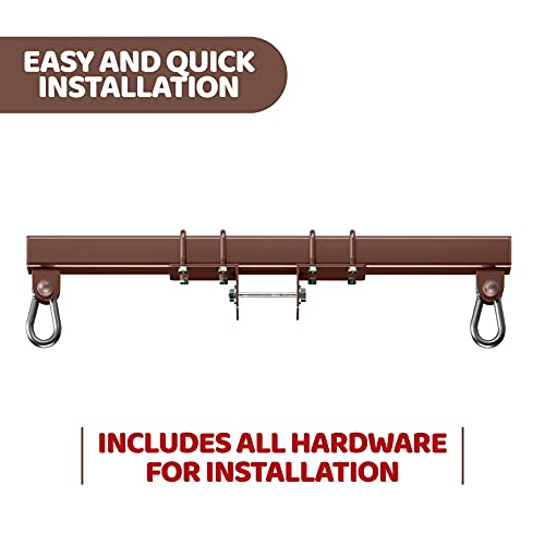 Swurfer Swingset Conversion Bracket - No Tree, No Problem, Convert Your Swingset to a Swurfset, Heavy Duty Horse Glider Bracket for Swing Set Attachment (Brown (2 Pack))
