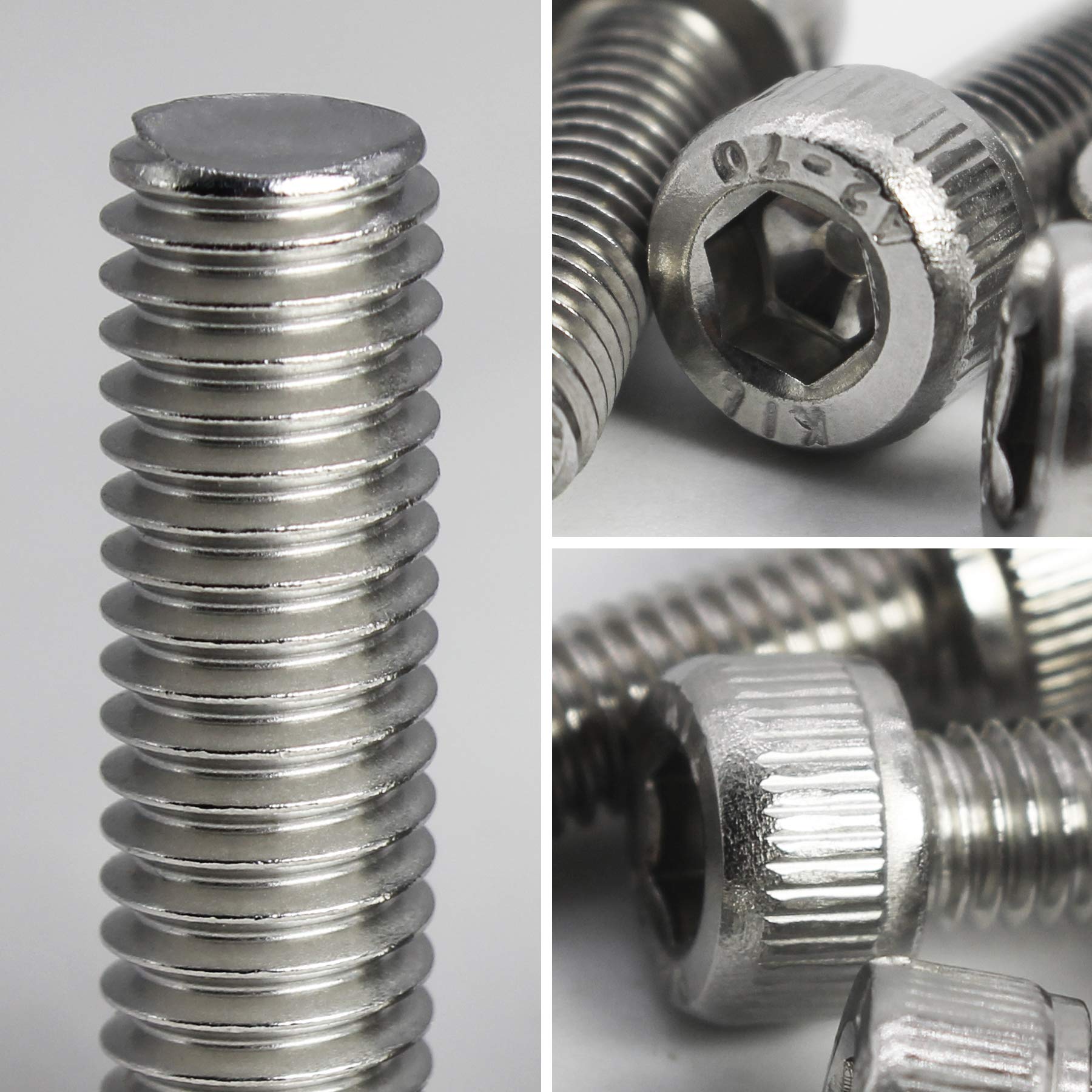 M6 x 30mm 35mm 40mm 45mm 50mm Socket Head Cap Screws Bolts 304 Stainless Steel Machine Metric Hex Socket Screw, 50PCS