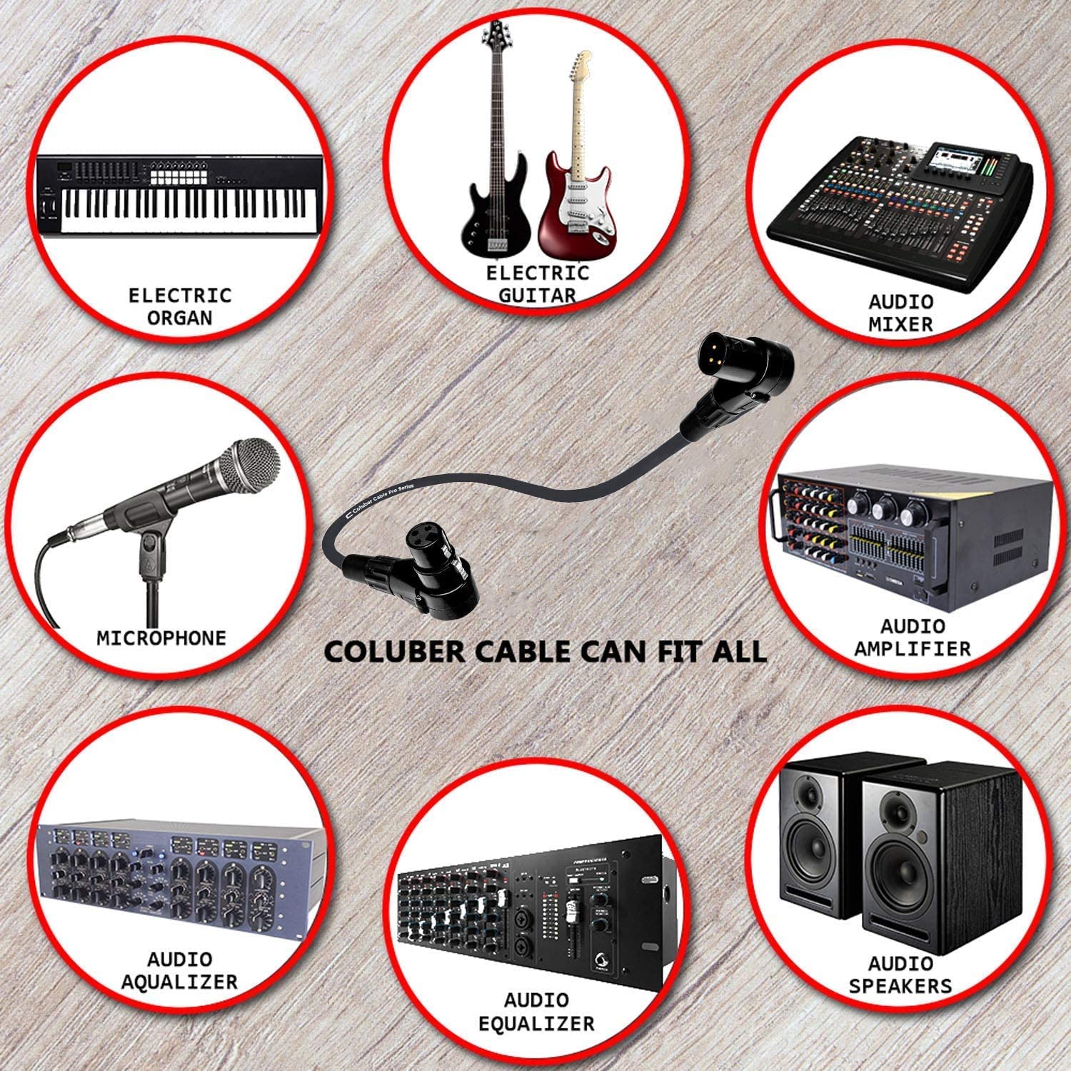 Balanced XLR Cable Right Angle Male to Right Angle Female - 1.5 Feet Black - Pro 3-Pin 90 Degree Microphone Connector for Audio Interface or Mixer for Live Performance & Recording