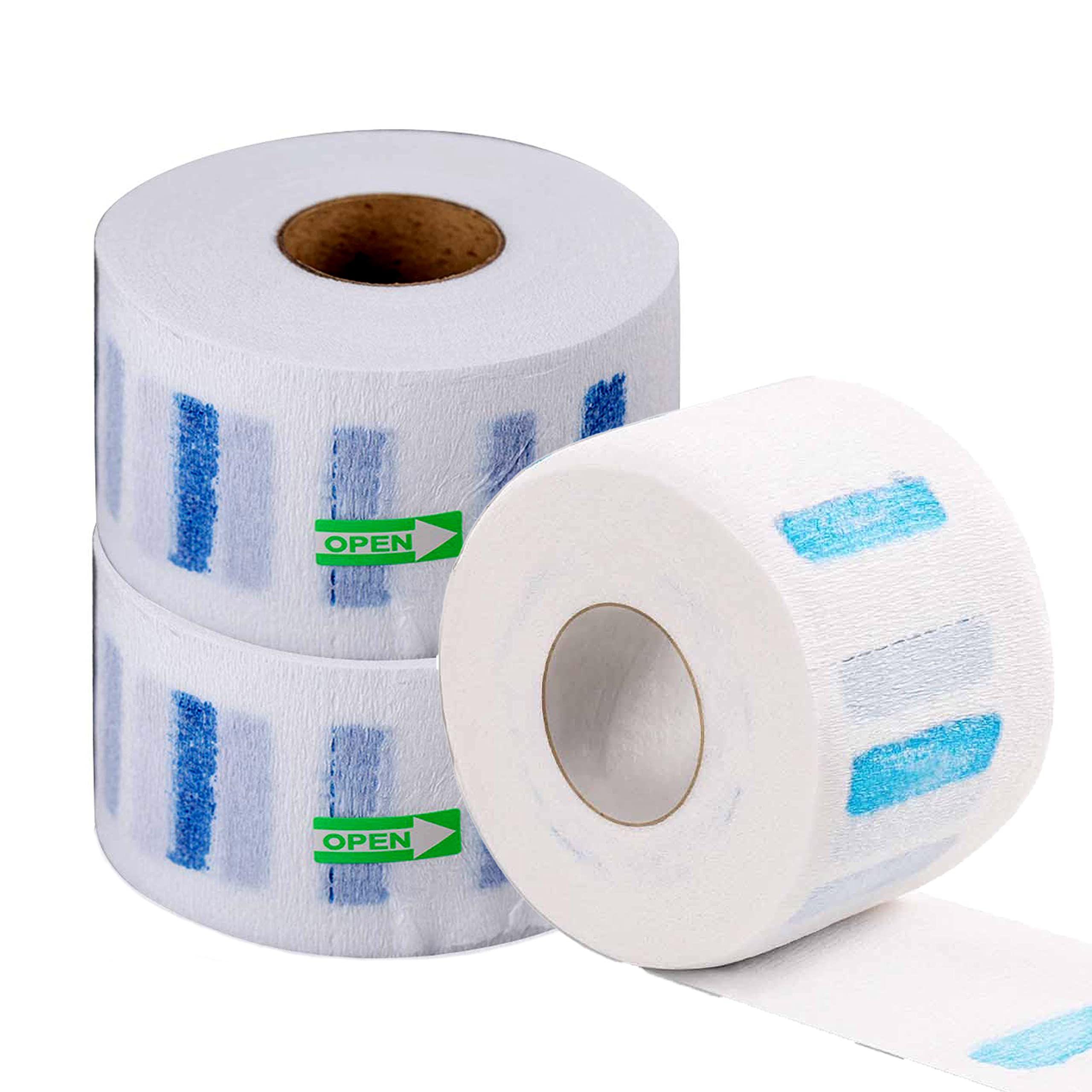 3Rolls Disposable Barber Paper Neck Strips,300 Strips Professional Stretchy Paper Neck Band ,Each Roll About 100pcs,Professional Stretchy Paper Neck Band Protector Hairdressing Accessory Tool(White)
