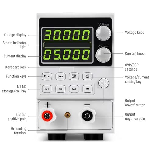 5 Bit High Precision DC Power Supply 150W 30V 5A,Voltage Current Protection, DC Regulated Power 30V 10A,Charging OVP OCP(30V 5A 150W,220V EU)