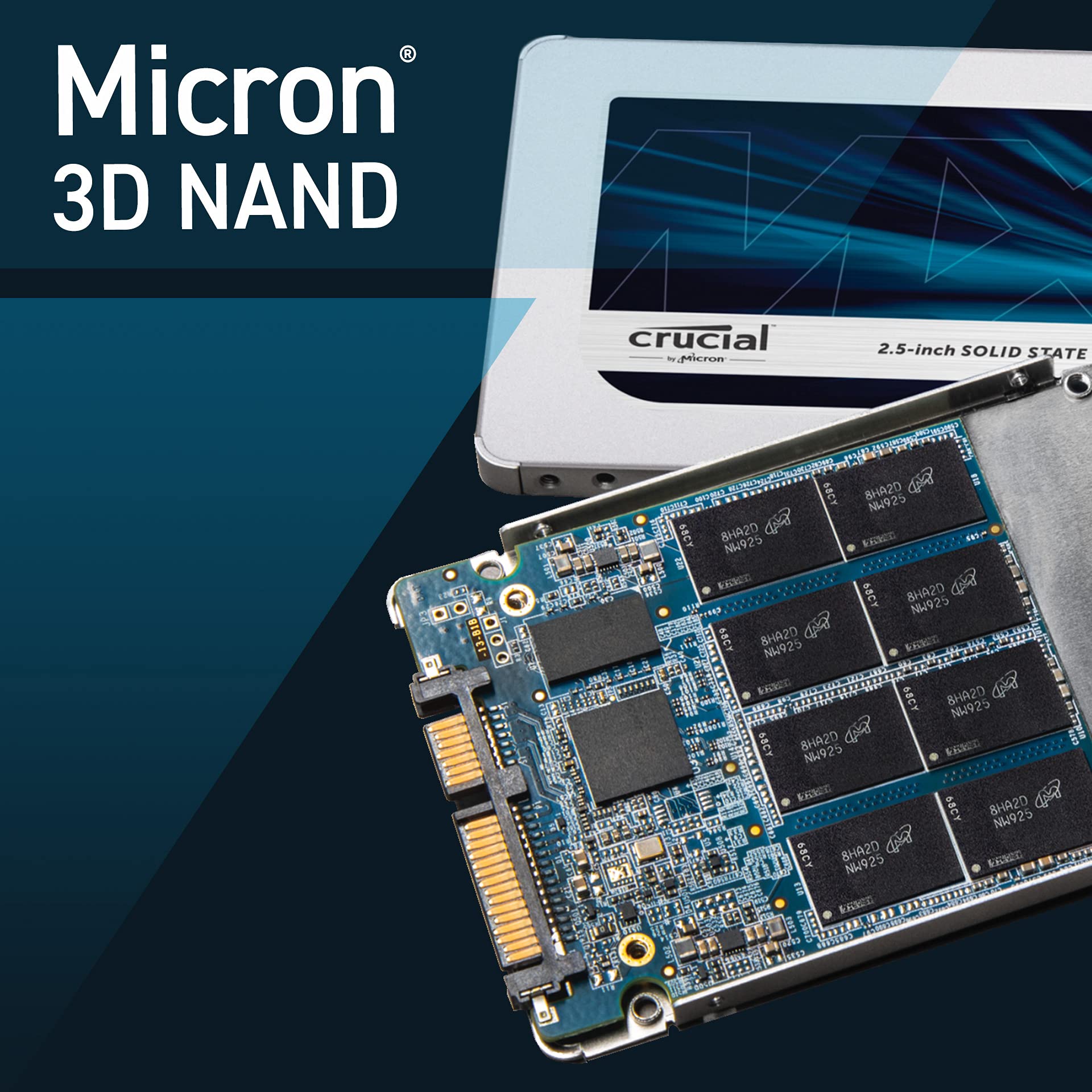 Crucial MX500 500GB 3D NAND SATA 2.5 Inch Internal SSD, up to 560MB/s - CT500MX500SSD1(Z)