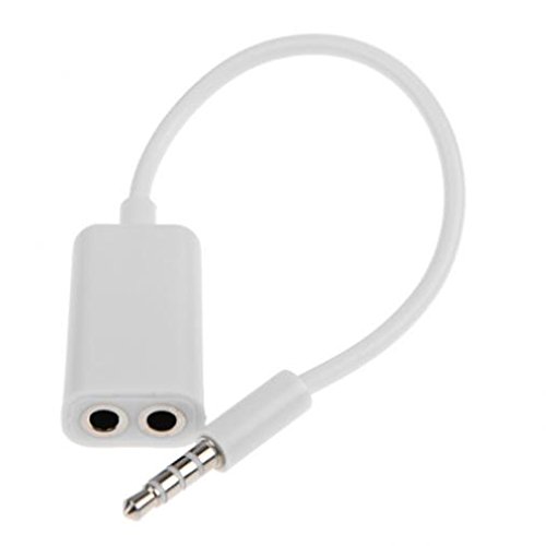 3.5mm Headset Headphone Splitter Earphone Speaker Audio Y Adapter Dual Port White for Samsung Galaxy Tab 4 Nook 7.0 10.1, E Nook 9.6, S2 Nook 8.0 - ZTE Grand X Max 2, X3, X4, Duo LTE, ZMax Pro Z981