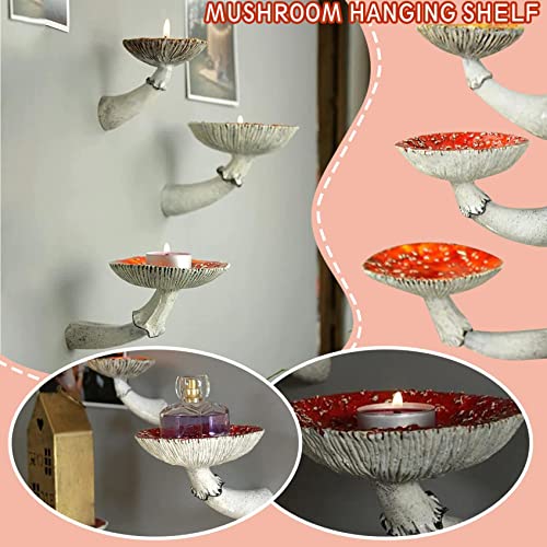 Floating Living Room Mushrooms Shelf Resin Hanging Bathroom More Mounted Shelf Shelves Rustic for Bedroom Wall Floating Crafts and Decoration Kitchen,Dining & Bar