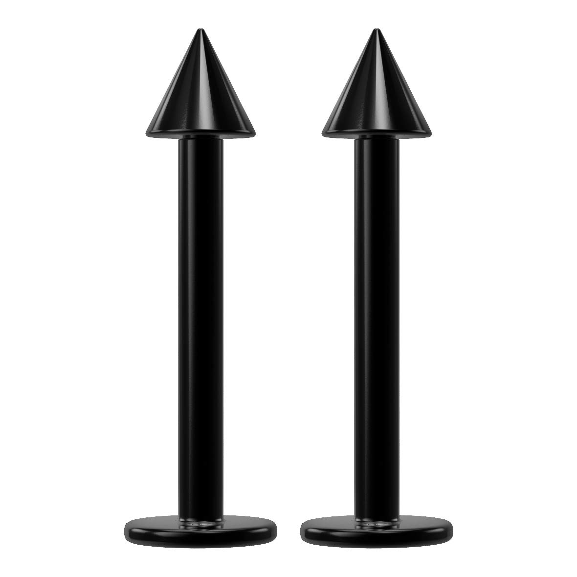 2pc 16g Black Labret Ring Studs For Men Women Snake Bite 10mm 3/8 Tragus Helix Piercing Jewelry 3mm
