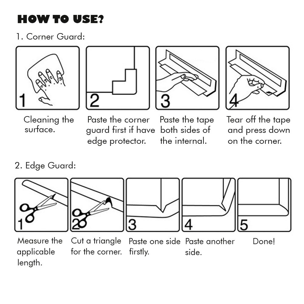 CSXD Grey Edge Protectors Baby Safety Table Guards Childproofing Protection, 6.6 Feet Edging