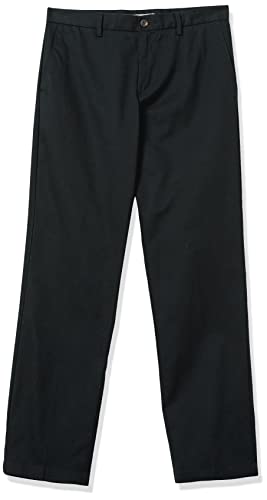 Amazon Essentials Men's Classic-Fit Wrinkle-Resistant Flat-Front Chino Pant (Available in Big & Tall), Black, 36W x 36L