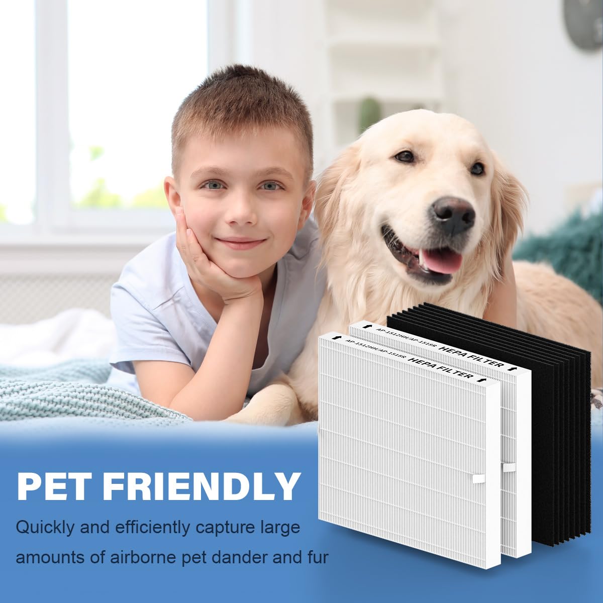SAKEGDY AP-1512HH Filter Replacement for Coway Airmega AP1512HH, 200M Air Cleaner Purifiers, Part #3304899, 1 Washable Pre-Filter & 3 True HEPA & 6 Carbon Pre-Filters