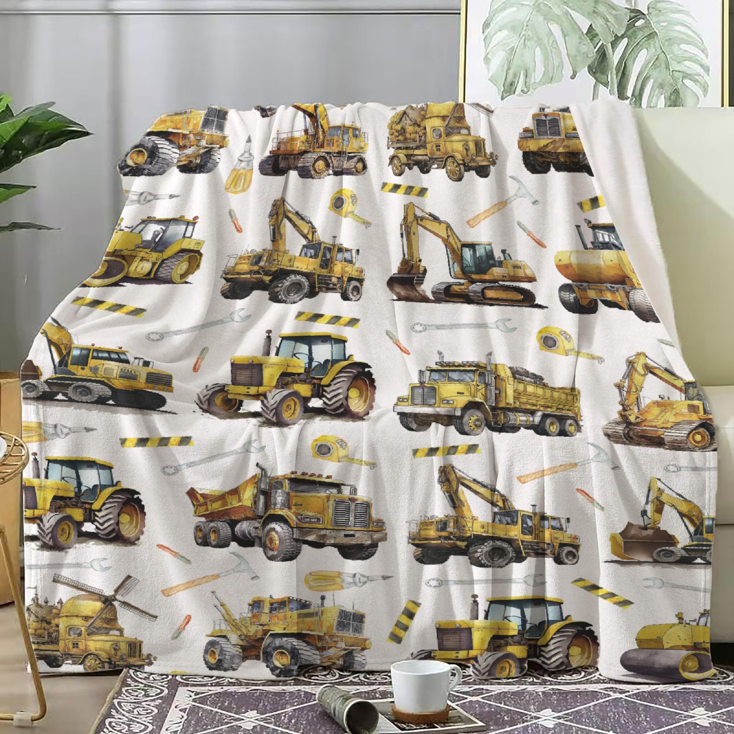 Acomfykets Truck Blanket Gift for Girls Boys, Throw Blanket Gift for Kids Super Cozy Lightweight Flannel Throws Blankets for Bed Sofa Couch 40x50Inch