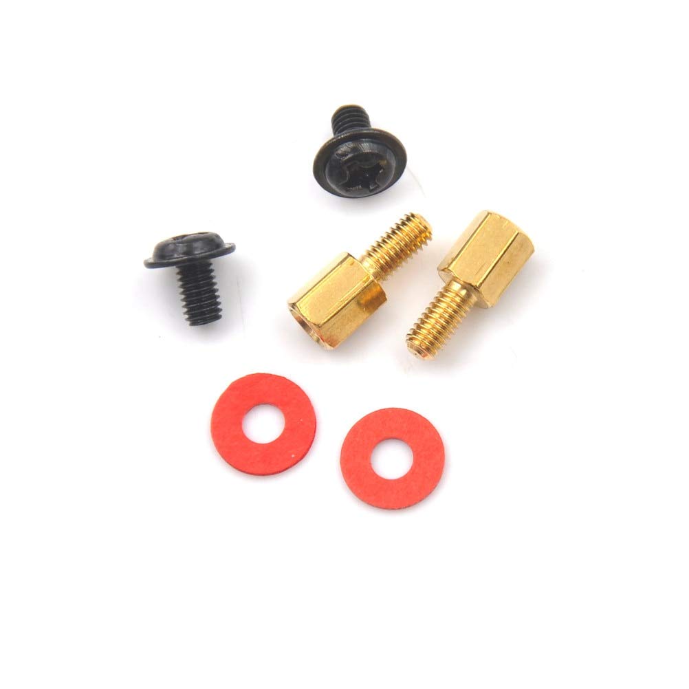 Screw 10Pcs Golden Motherboard Riser+Silver Screws 6.5mm 6-32-M3 Computer Red Washers