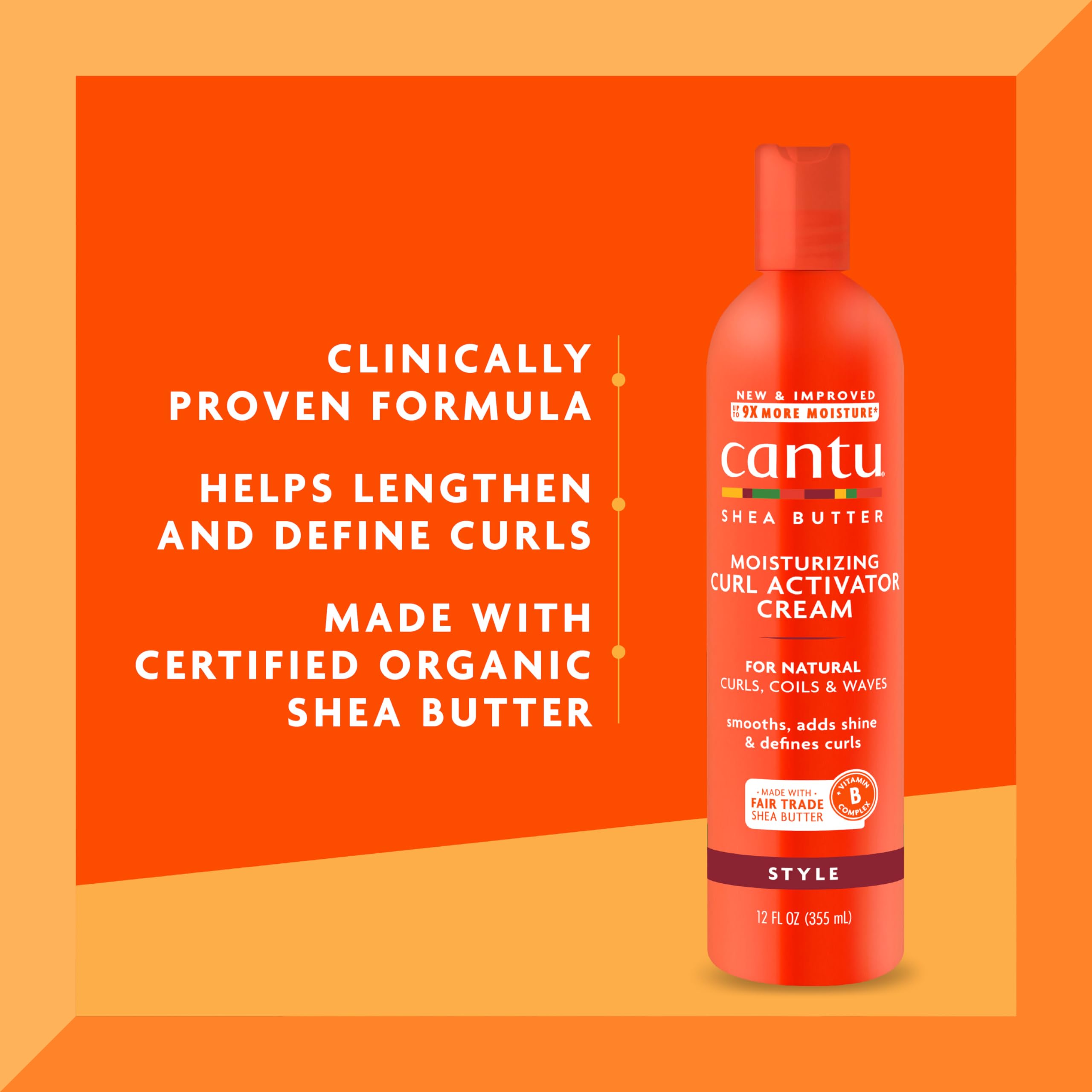 Cantu Moisturizing Curl Activator Cream with Shea Butter for Natural Hair, 12 fl oz