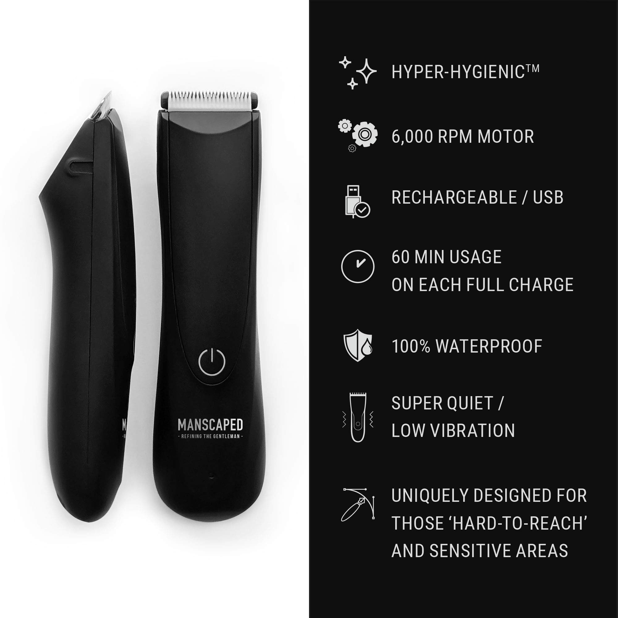 MANSCAPED Trim & Snip 2, Men's Bathroom Toiletry Grooming Tools, Includes The Lawn Mower 2, High Performance Electric Hair Trimmer, Stainless Steel 4 Piece Nail Kit