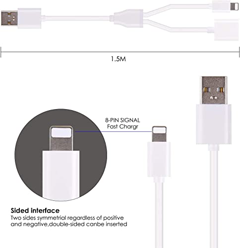 Charger Adapter for Apple Pencil Adapter Compatible with iPad Pro Pencil Accessories Male to Female Flexible Connector 2in1 Charging Cable 150CM