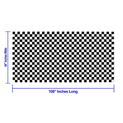 AnapoliZ Black Checkered Tablecloth Plastic | 3 Pcs Pack - 54” Wide x 108” Long | Black and White Checkered Disposable Table Cover | Checkered Flag Tablecloth | Retro, Diner, Racing Party Décor