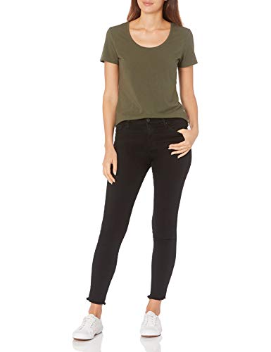 Amazon Essentials Women's Classic-Fit Short-Sleeve Scoop Neck T-Shirt (Available in Plus Size), Pack of 2, Dark Olive/Black, XX-Large