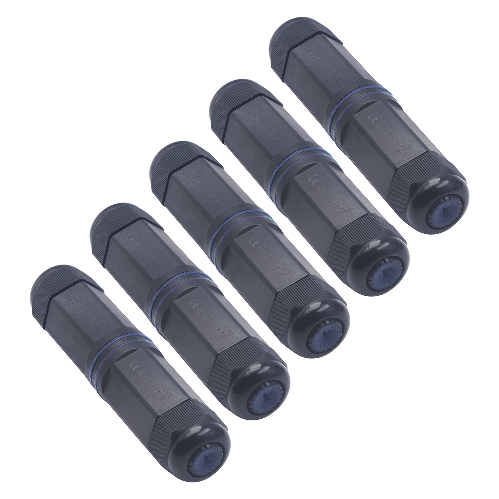 LEENUE Waterproof RJ45 Coupler 5-Pack, IP67 Waterproof Ethernet Connector Shielded Cat6 Outdoor Coupler PoE