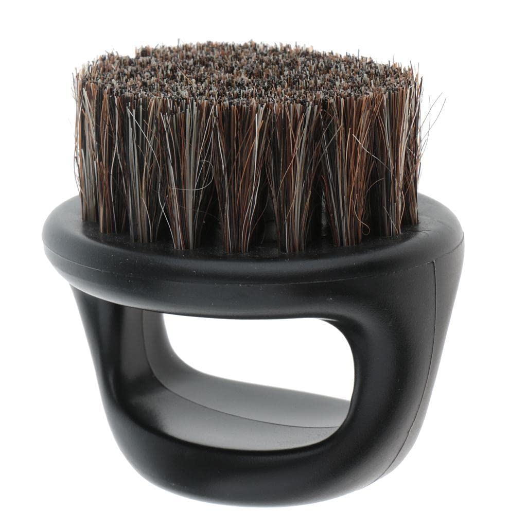 MonkeyJack Salon Barber Wood Bristles Hair Beard Cleansing Grooming Brush Men's Mustache Shaping Comb - Black