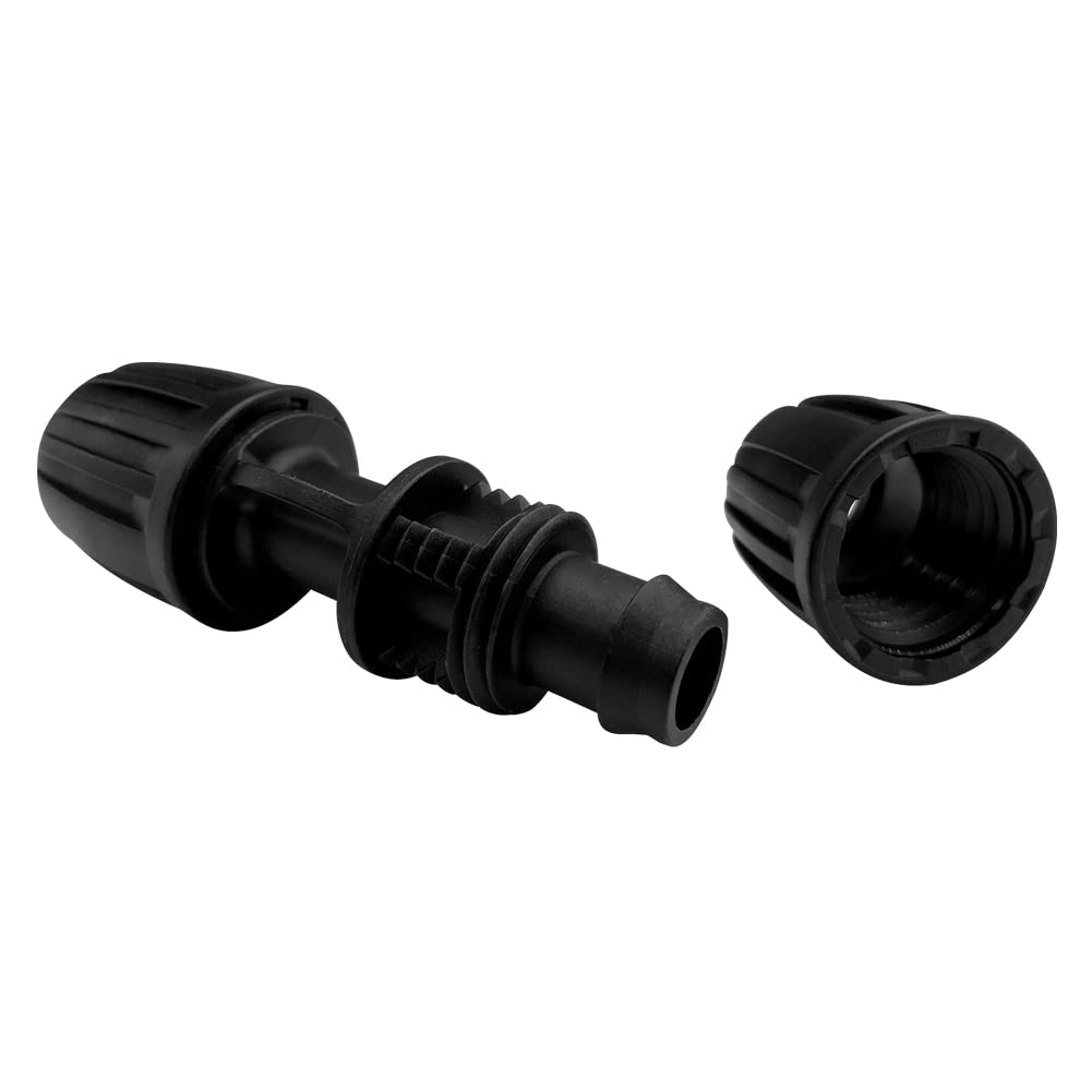 5 Pack 1/2" Drip Irrigation Fittings, Lock Barbed Straight Connectors, 1/2 inch Drip Connectors for Tubing(1/2" ID x 0.65" OD), Anti-Drop Straight Connect for Irrigation Tubing