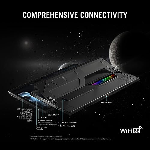 ASUS ROG Flow Z13 (2023) Gaming Laptop Tablet, 13.4” Nebula Display 16:10 QHD 165Hz, GeForce RTX 4050, Intel Core i9-13900H, 16GB LPDDR5, 1TB PCIe SSD, Wi-Fi 6E, Windows 11, GZ301VU-DS94,Black