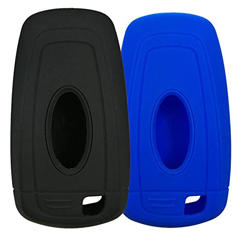 2pcs Car Remote Key Cover Fob Silicone Outer Case For Ford Escape Explorer Edge Flex Focus Taurus Lincoln Mks Mustang Outer Casing Shell Jacket Protector 5 buttons