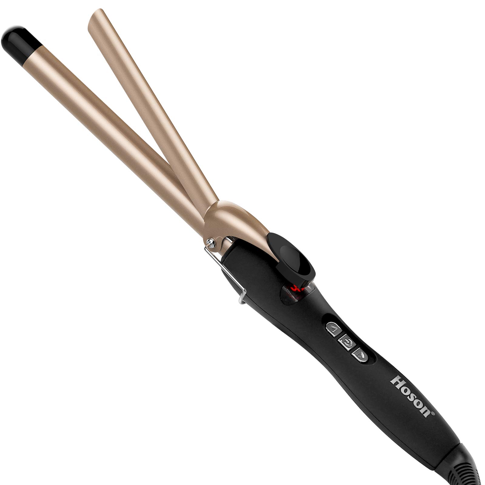 3/4 Inch Curling Iron Professional, Hair Curling Wand for Long & Short Hair, Ceramic Barrel Hair Curler Include Glove(Golden)