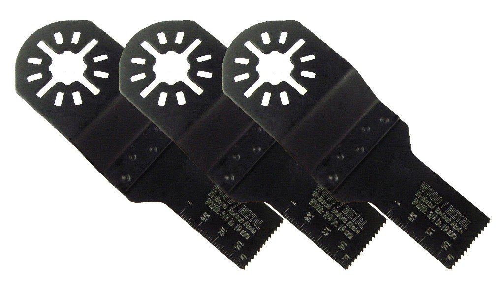 3/4" Bi-Metal Oscillating Blade with Universal Arbor for Fein, Dremel, Bosch, Ridgid, Ryobi, Milwaukee, Skil and More - 3 pack