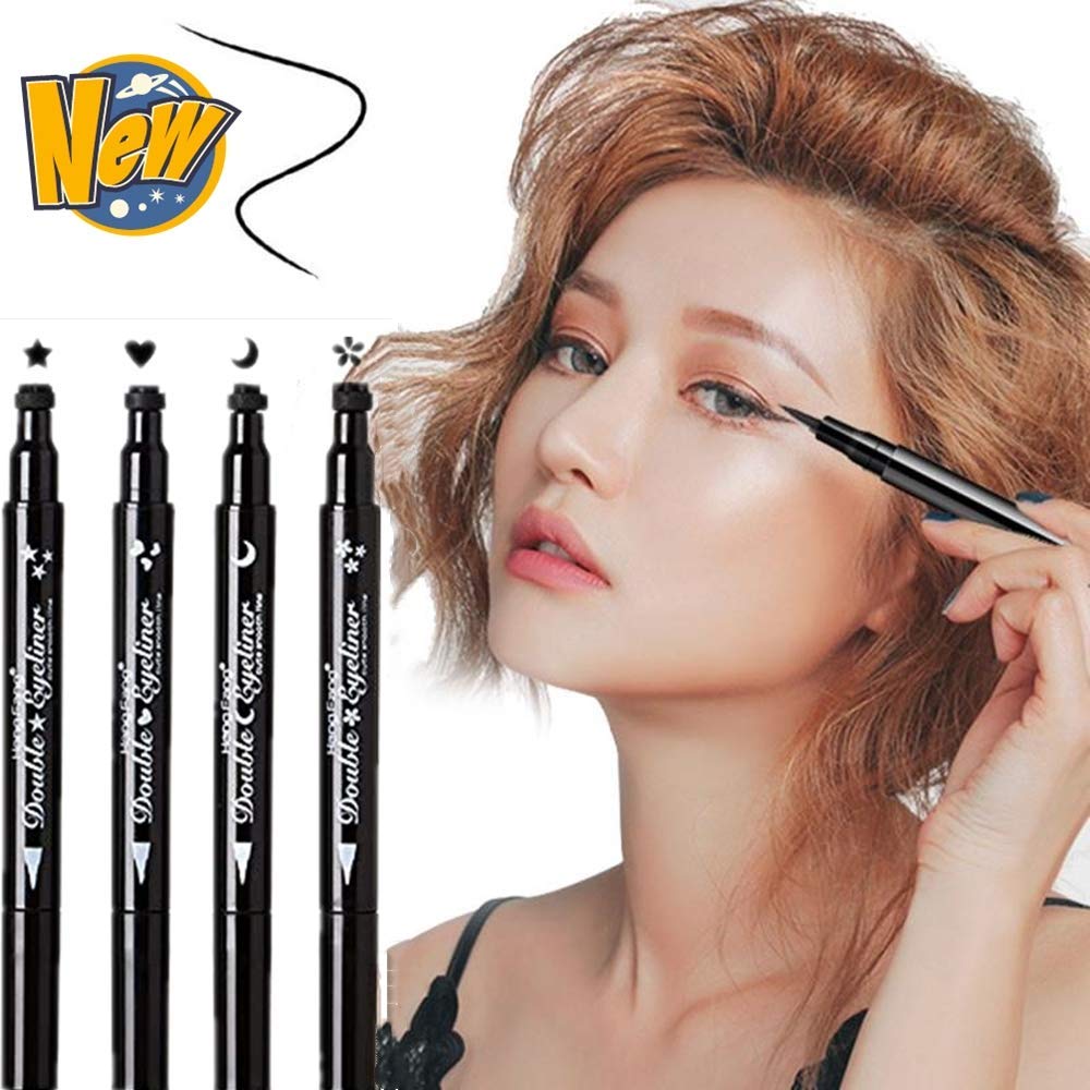 LGSZGDCN Double-headed Eyeliner Stamp Winged,Waterproof and Smudge proof 4 Pens Eyeliner Stamp. Perfect Wing Cat Eye Stamp, Long Lasting Liquid Eye Liner, Hypoallergenic and Easy to Use