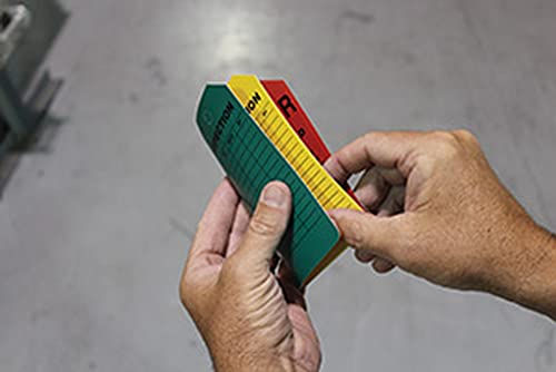 Accuform "Danger/Caution/Attention", Pack of 25 PF-Cardstock Scaffold Status Tag, Legend, 5.75" x 3.25", Black on Green/Yellow/Red, TSS200CTP