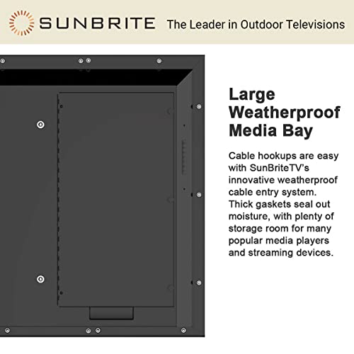 SunBrite 75-Inch Outdoor Television 4K with HDR - Signature 2 Series - for Partial Sun SB-S2-75-4K-BL (75-inch, Black)