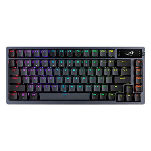 ASUS ROG Azoth 75% Wireless DIY Custom Gaming Keyboard, OLED Display, Three-Layer Dampening & ROG Harpe Ace Aim Lab Edition Gaming Mouse, 54 g Ultra-Lightwieght, Connectivity