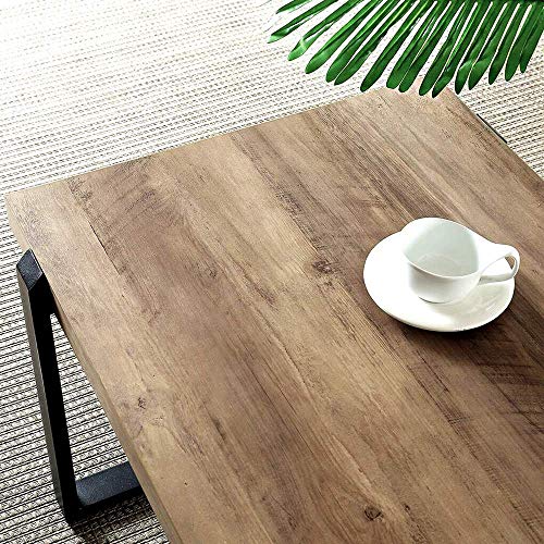 FOLUBAN Rustic Coffee Table,Wood and Metal Industrial Cocktail TableĀ for Living Room, 47 Inch Oak