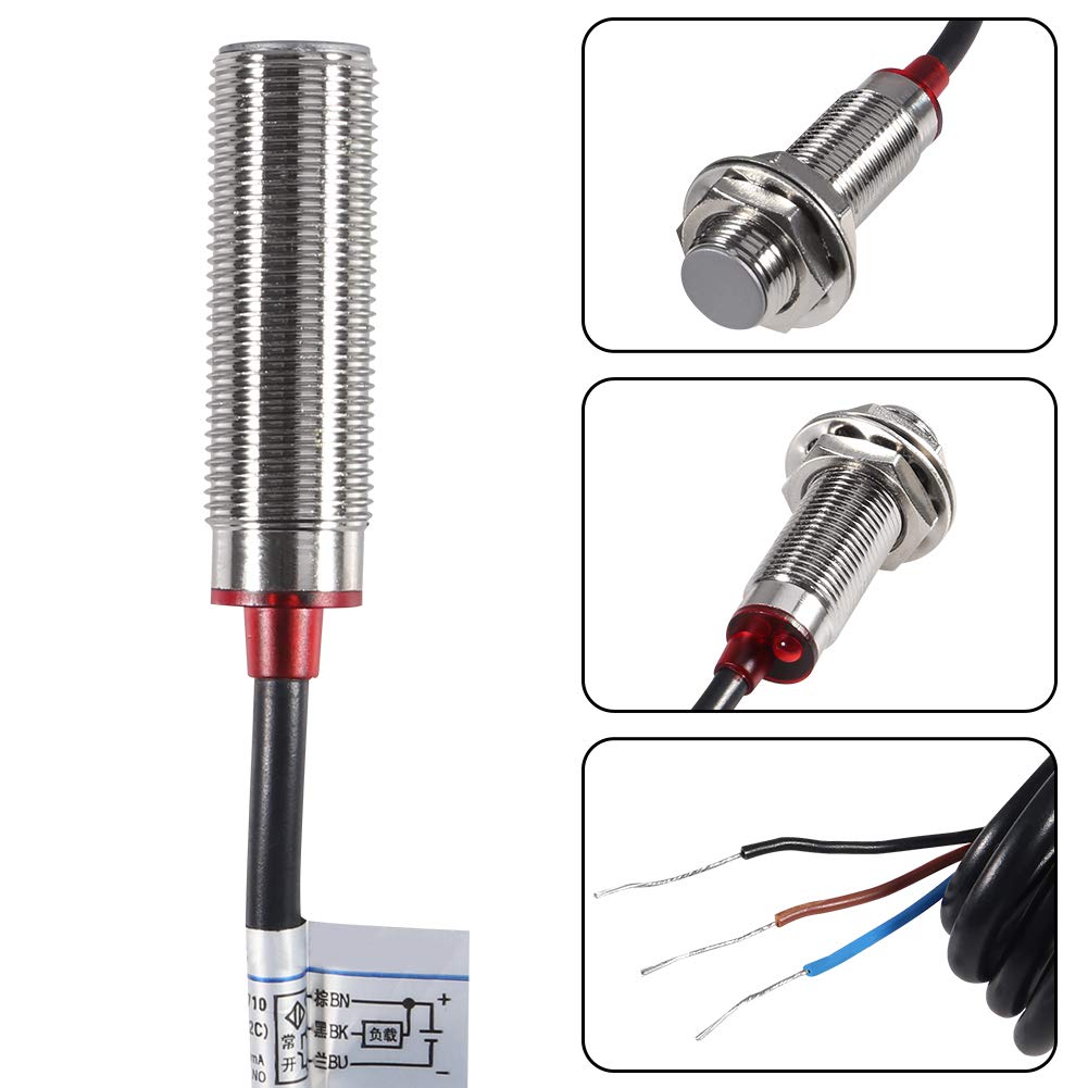 2PCS DC5-30V NJK-5002C 10mm Hall Effect Switch Proximity Sensor Inductive Switch NPN NO (Normally Open)
