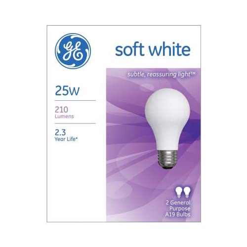 25W SOFT WHITE BULB 2 PK