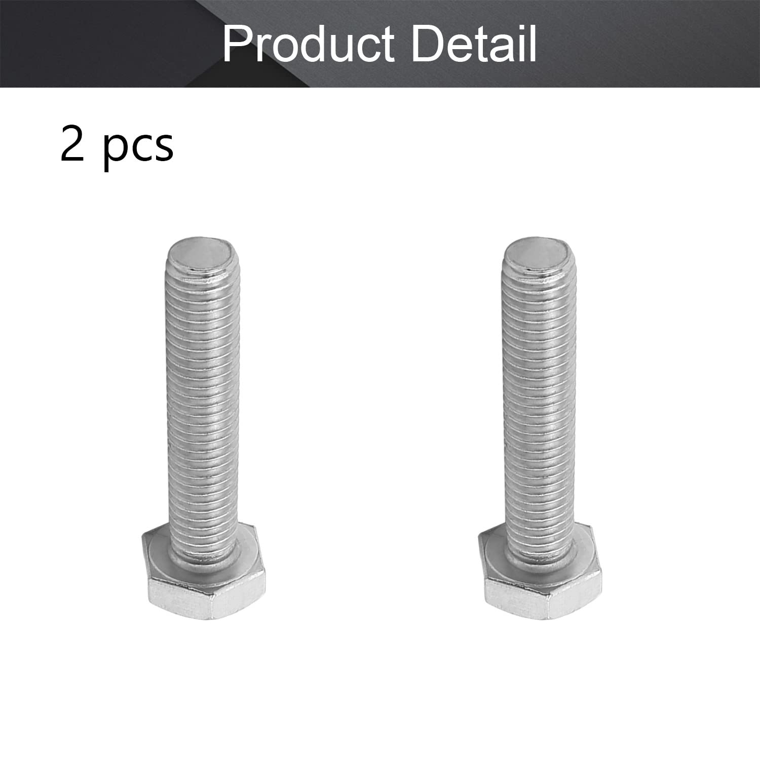 MroMax M10 Left Hand Hex Head Bolt M10-1.5 x 50mm 304 Stainless Steel Reverse Threaded Hex Tap Screw Bolts 2pcs