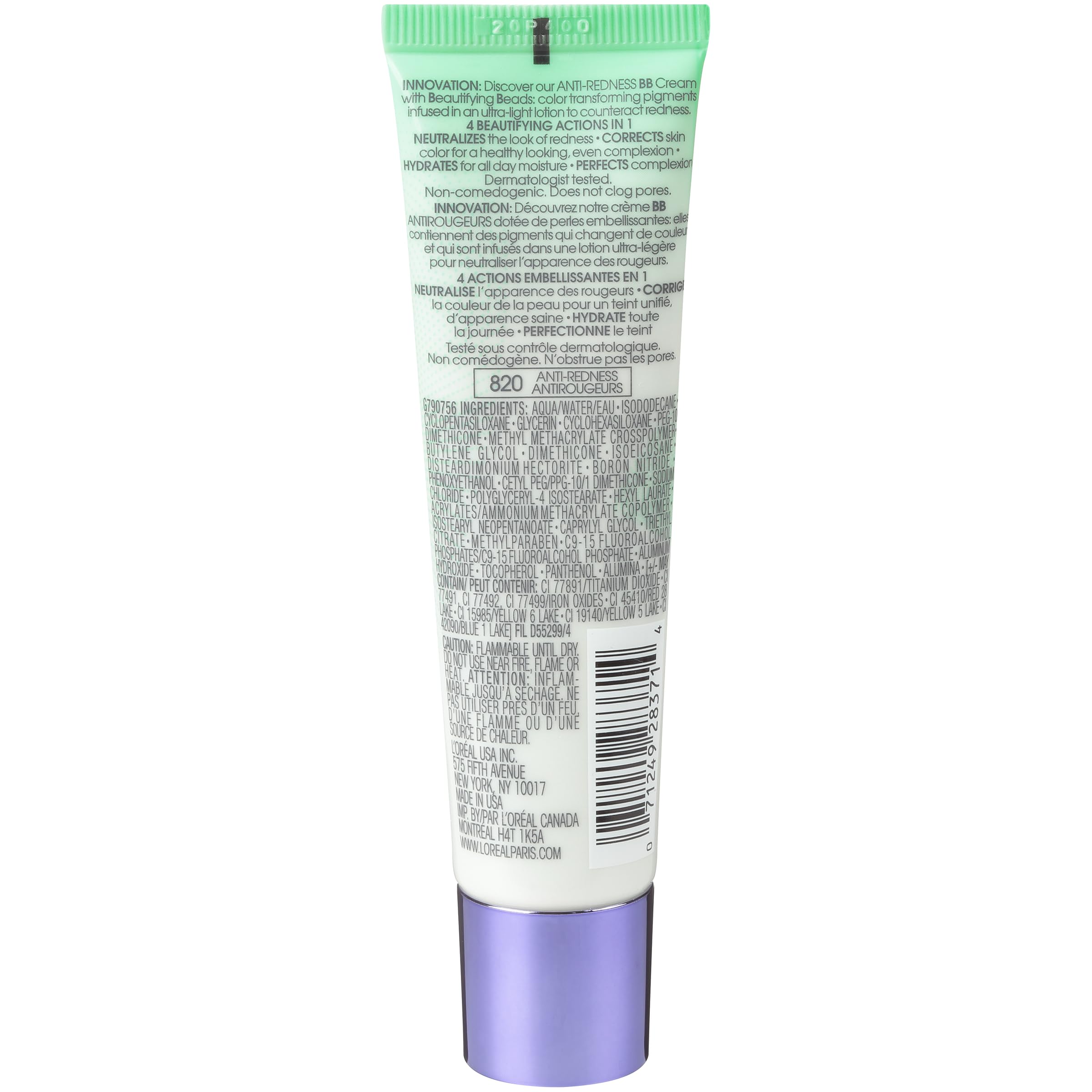 L’Oréal Paris Makeup Magic Skin Beautifier BB Cream Tinted Moisturizer, Anti-Redness, 1 fl oz, 2 Count