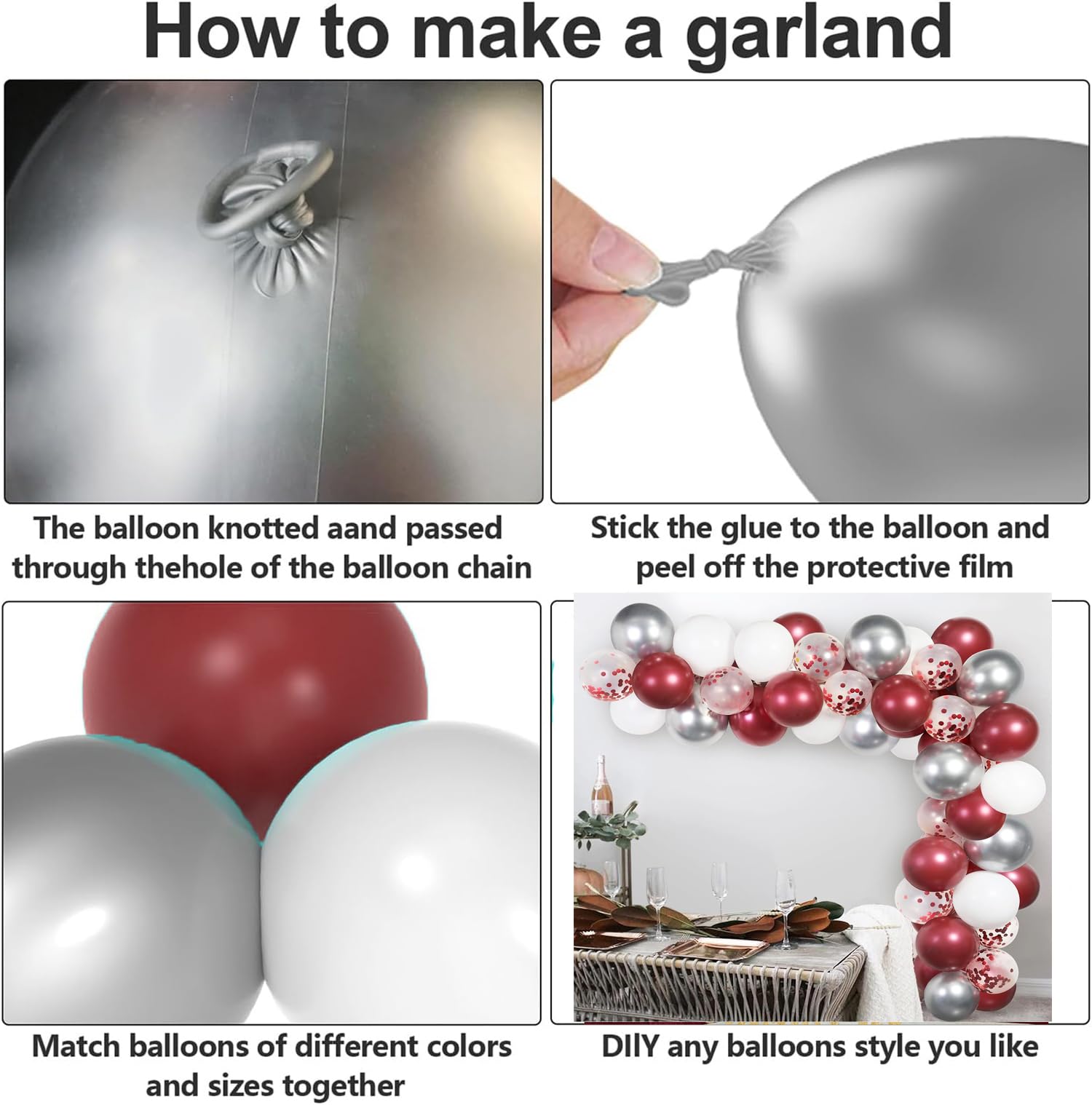 Graduation Party Decorations Maroon Silver 2024/Burgundy Graduation Decorations Class of 2024 Burgundy White Silver Balloons Maroon Silver Balloons 60Pcs Burgundy Silver Birthday Wedding