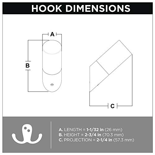 Franklin Brass B41615-BCZ-B 2-1/4" Modern Slant Hook in Black and Champagne Bronze (5 Pack)