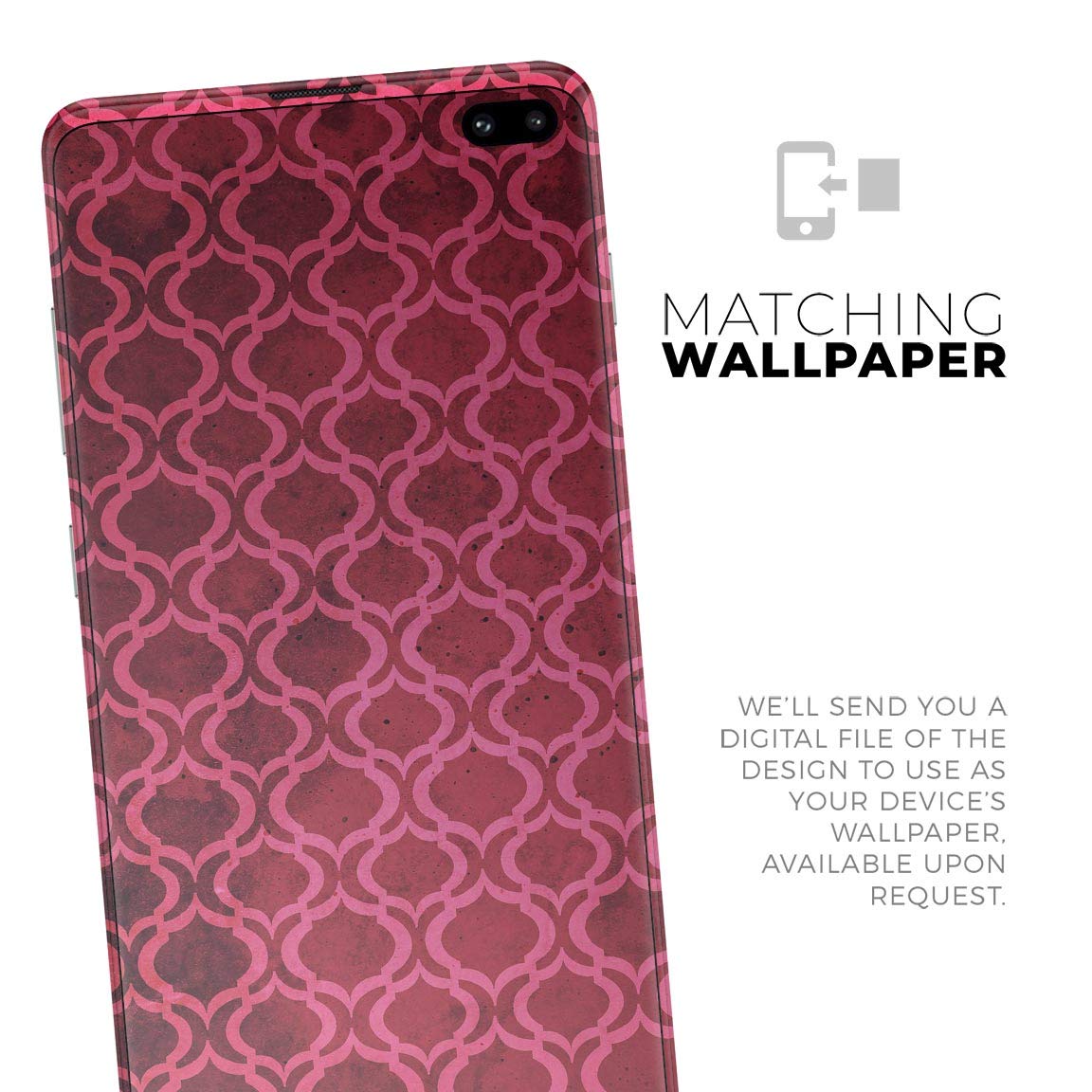 DesignSkinz Deep Fuschia Oval Pattern Protective Vinyl Decal Wrap Skin Cover Compatible with The Samsung Galaxy S20 (Screen Trim & Back Glass Skin)