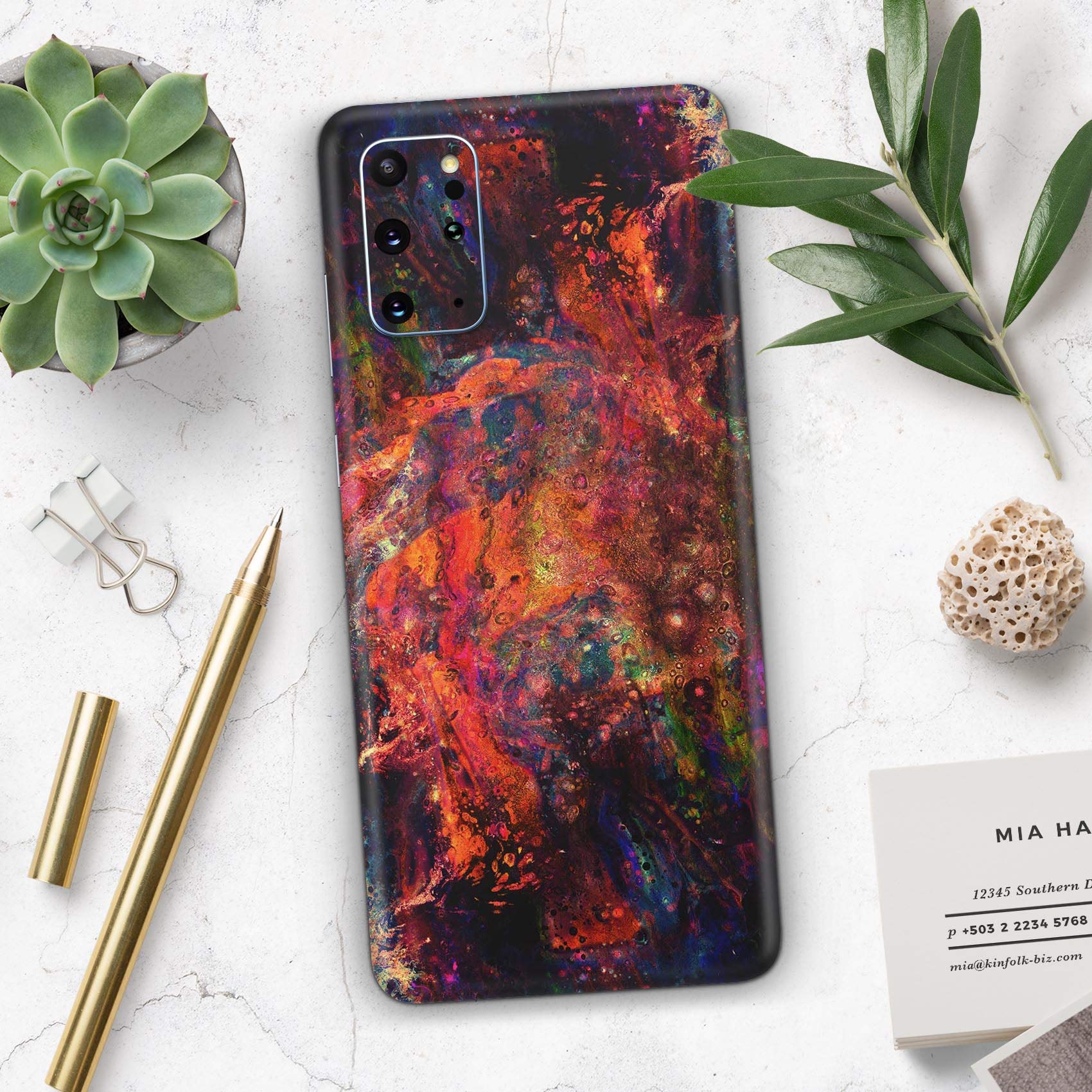 DesignSkinz Liquid Abstract Paint Remix V65 Protective Vinyl Decal Wrap Skin Cover Compatible with The Samsung Galaxy S20 (Screen Trim & Back Glass Skin)