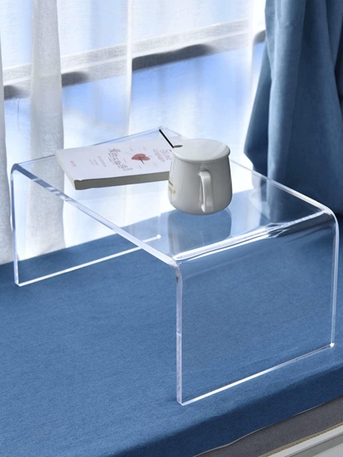 Acrylcase Small Acrylic Stool,Acrylic Shower Stool,2/5'' Thick Acrylic Saving Space Stool,Acrylic Stand