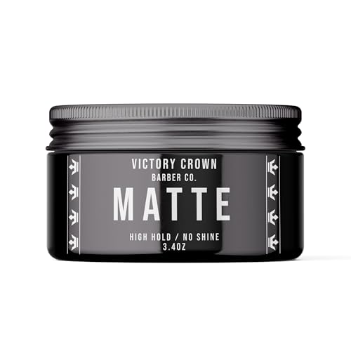 Victory Crown Matte Clay Pomade for Men – High Hold, No Shine – Non-Greasy Hair Paste – 3.4 oz