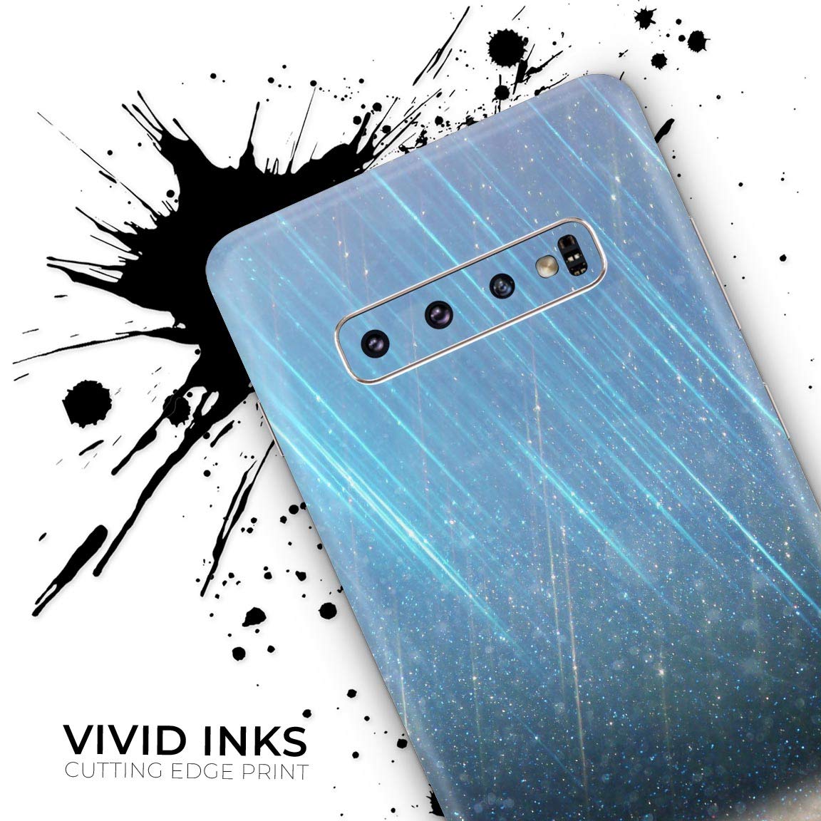 DesignSkinz Strachted Blue and Gold Protective Vinyl Decal Wrap Skin Cover Compatible with The Samsung Galaxy S20 (Screen Trim & Back Glass Skin)