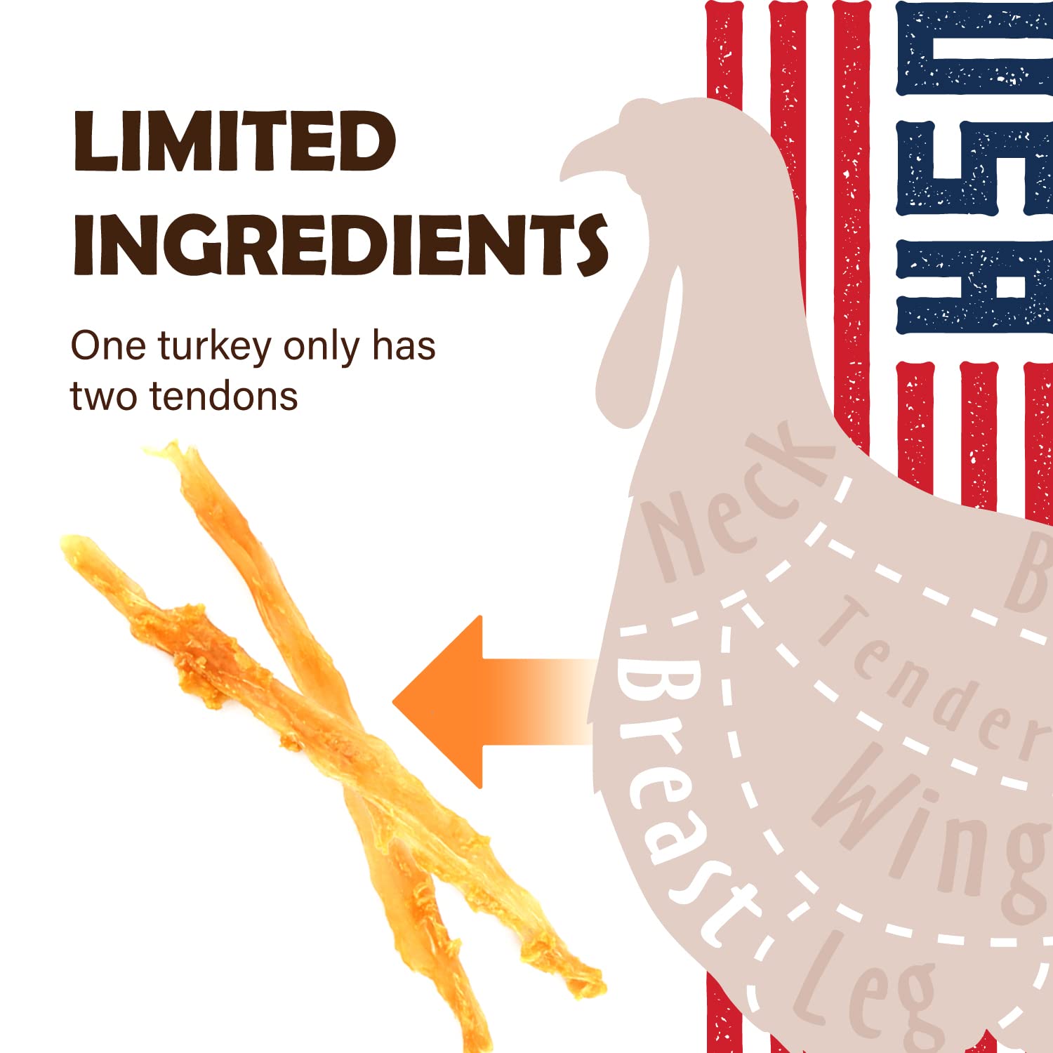 AFreschi Turkey Tendon for Dogs(Chicken Stick+Strip)