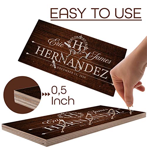Zexpa Apparel Personalized Wood Key Hook for Couple Mr Mrs| Custom Wall Key Rack Ring Holder Hanger for Wedding Gift | Gifts for Housewarming | New Home Décor | C01D08