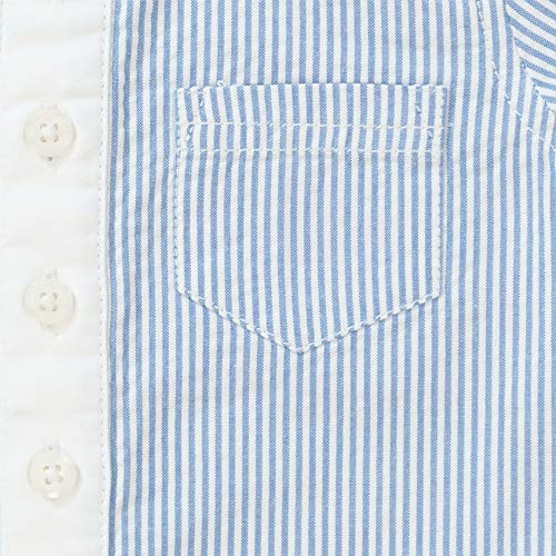 Hope & Henry Layette Organic Cotton Woven Button Front Romper
