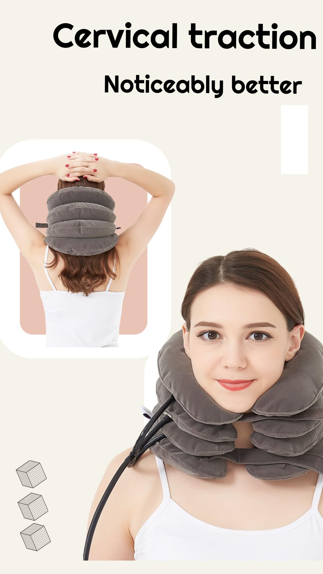ChiFit Neck Traction - 4 Layer Cervical Neck Traction Device - Neck Massager & Collar - Neck & Shoulder Pain Relief - Cervical Collar for Travel/Home Improved Spine Alignment
